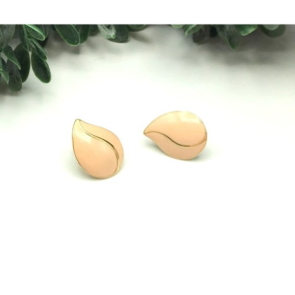 Vintage | Jewelry | Vintage Earrings Teardrop Shaped Gold Tone Enamel ...